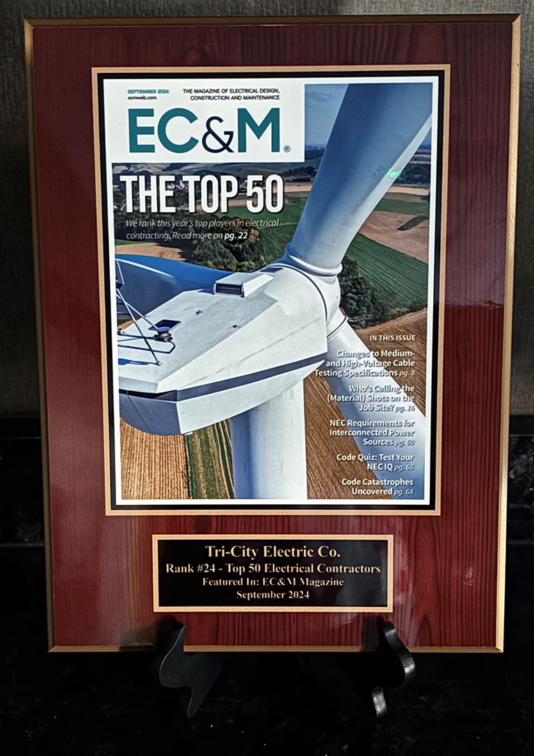 EC&M Magazine ranks Tri-City Electric Co. a Top 50 Electrical Contractor - Tri-City Electric